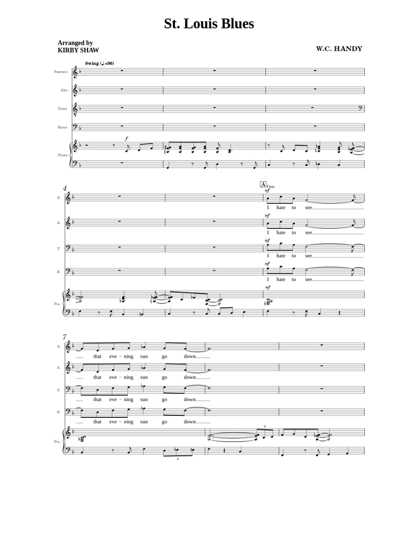 Saint Louis Blues March – W. C. Handy & Glenn Miller Saint Louis Blues ...