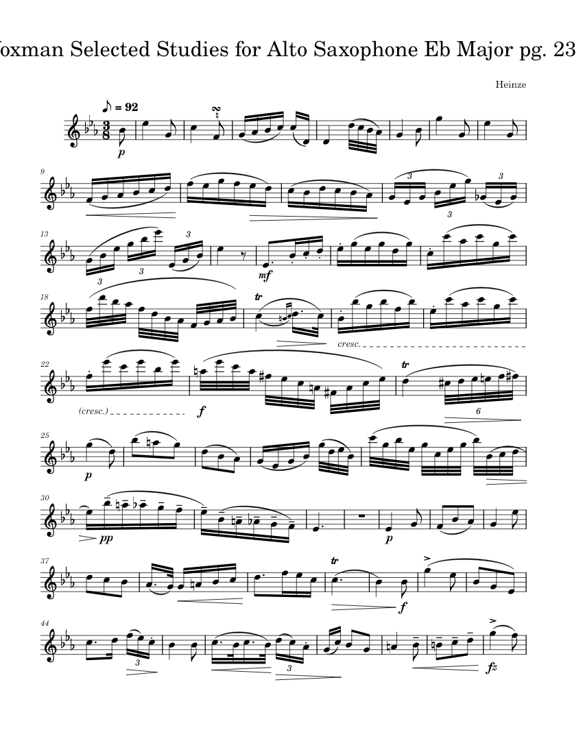 Voxman Selected Studies for Alto Saxophone Eb Major pg – Gustav Adolf Heinze Voxman Selected ...