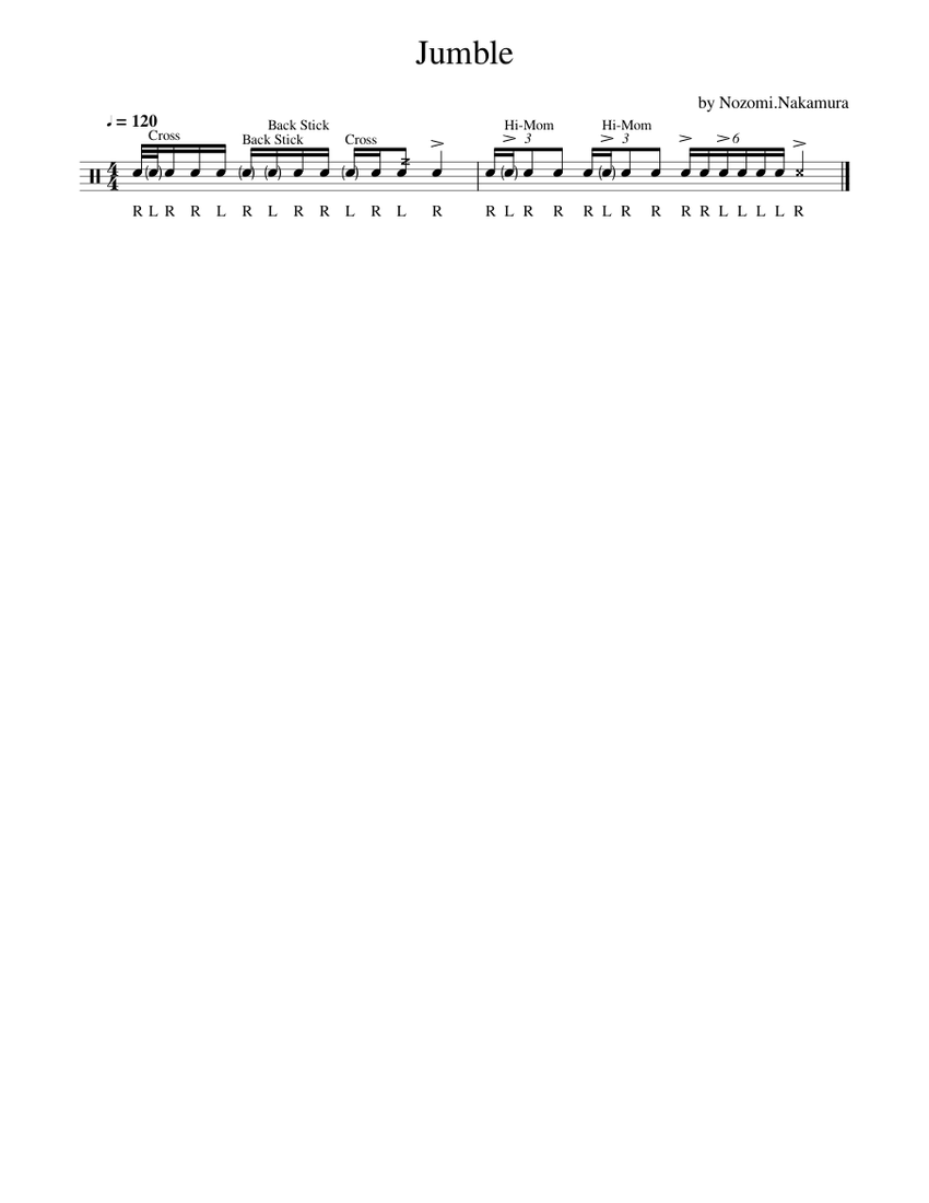 Jumble Sheet music for Snare drum (Solo) | Musescore.com