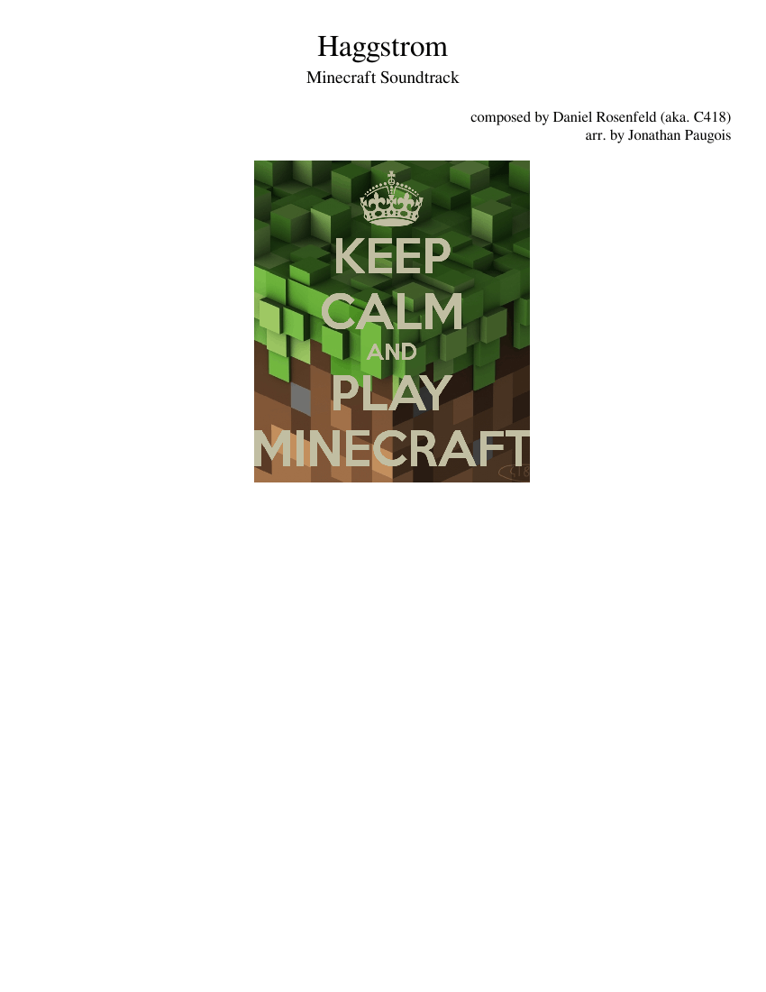 (WIP) Haggstrom | Minecraft Sheet Music for Piano, Flute, Marimba, Harp ...