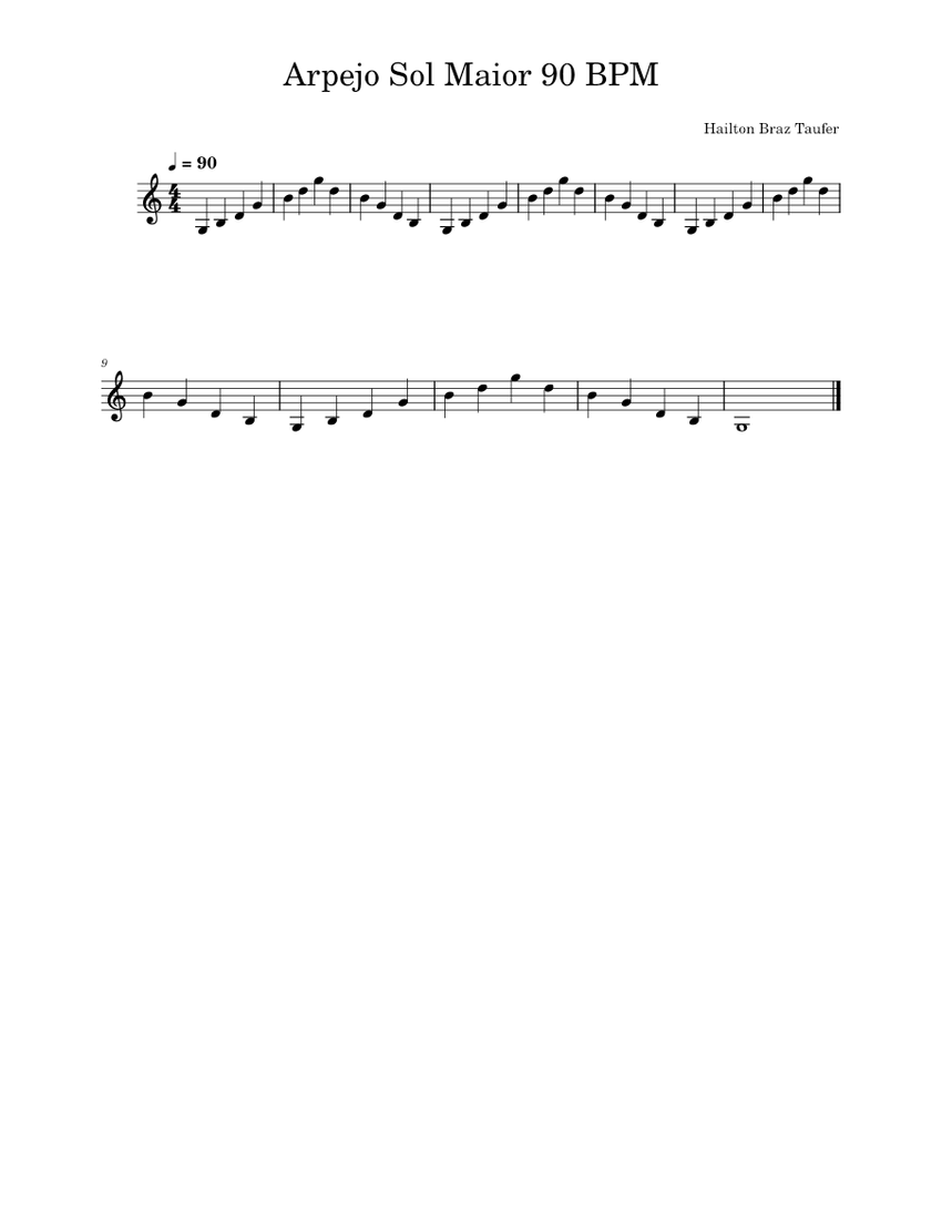 Arpejo Sol Maior 90 BPM Sheet music for Violin (Solo) | Musescore.com