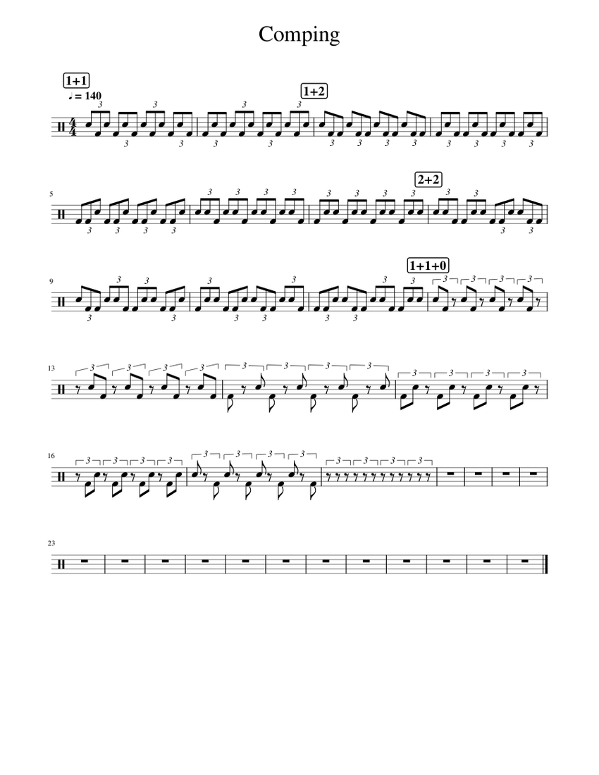 Comping Sheet Music for Drum group (Solo) | MuseScore.com