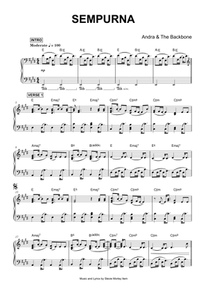 Sempurna - Andra and the Backbone Sheet Music for Piano, Trombone, Tuba ...