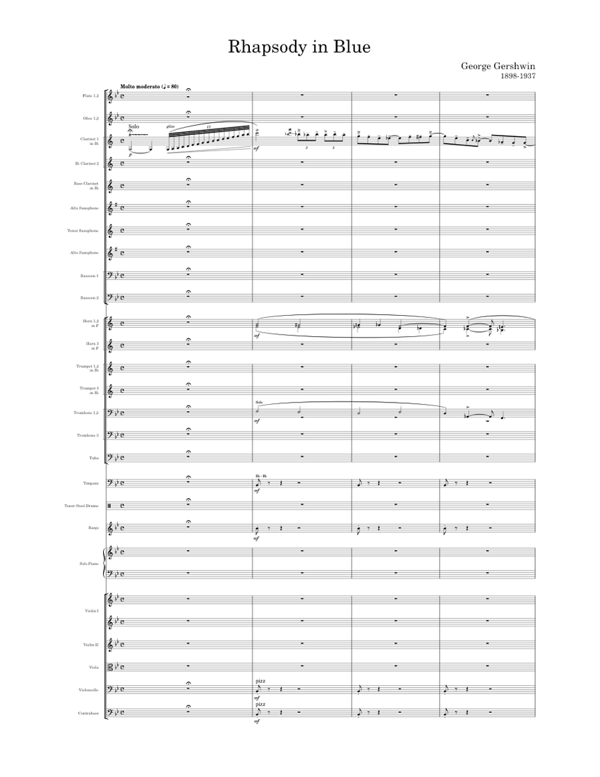 Rhapsody in blue – George Gershwin Sheet music for Piano, Trombone ...