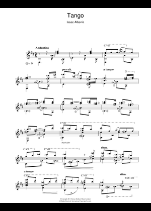 Tango – Isaac Albéniz Sheet Music for Guitar (Solo) | MuseScore.com