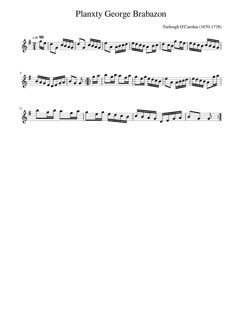Planxty George Brabazon Sheet Music for Piano (Solo) easy | MuseScore.com