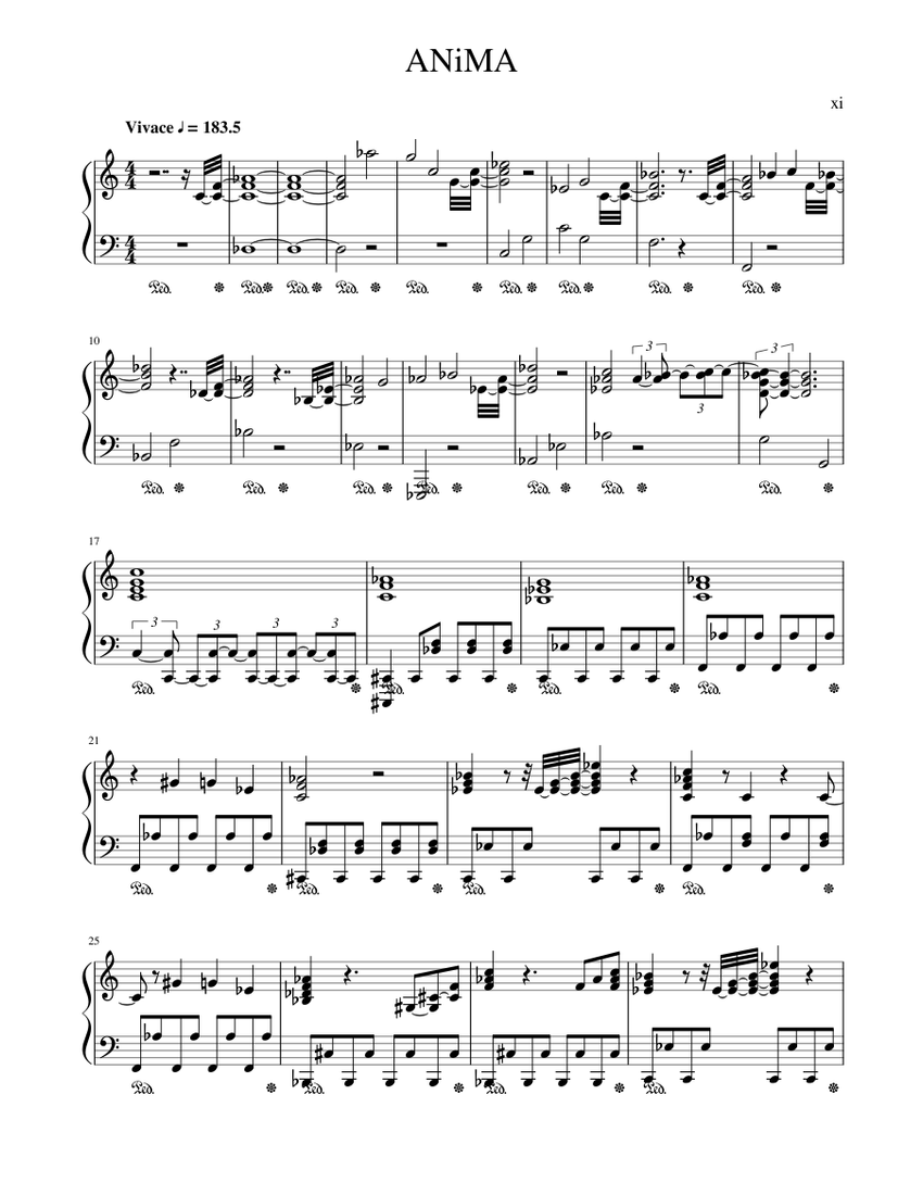 ANiMA Sheet music for Piano (Solo) | Musescore.com