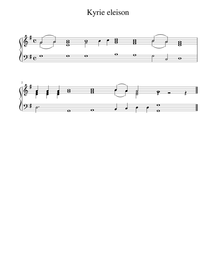 Kyrie eleison (13354) Sheet music for Piano (Solo) Easy | Musescore.com