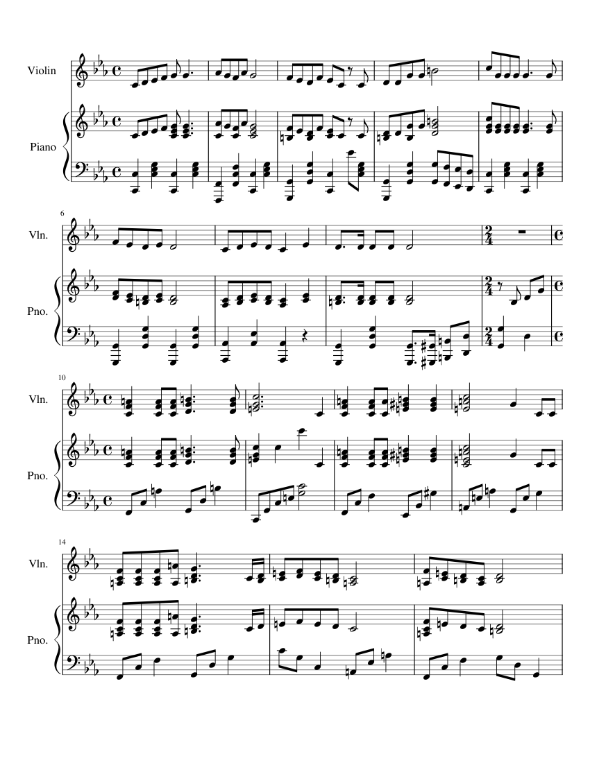 violin and piano Sheet Music for Piano, Violin (Mixed Duet) | MuseScore.com