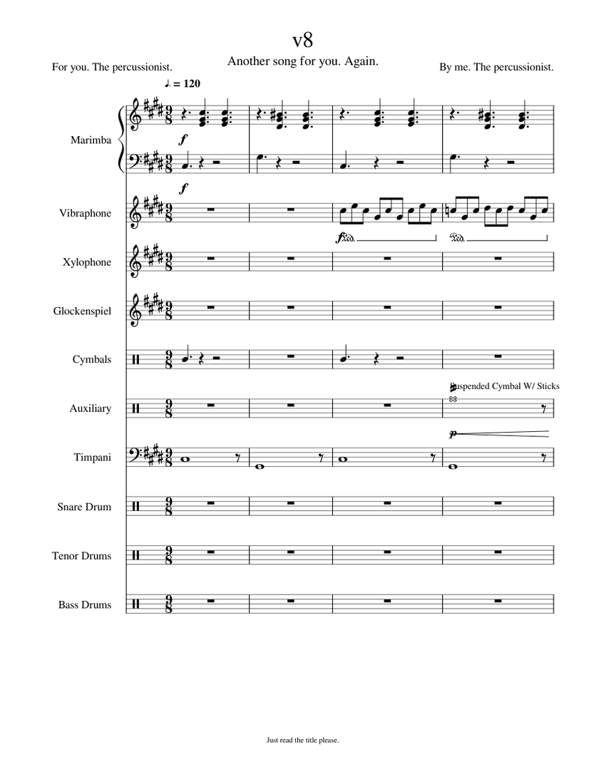 v8 Sheet music for Timpani (Solo) | Musescore.com