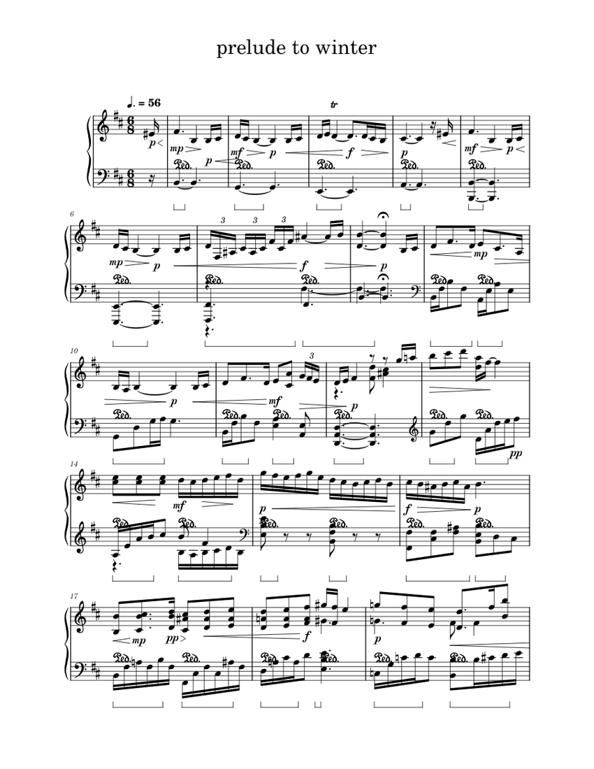 prelude to winter Sheet Music for Piano (Solo) | MuseScore.com