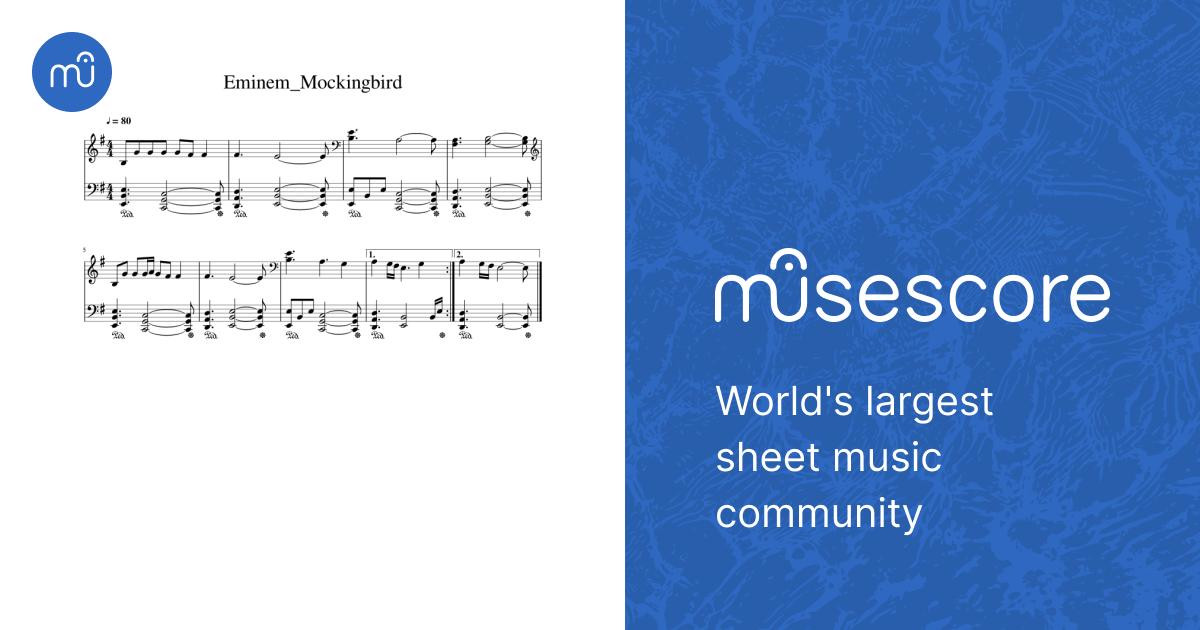 Mockingbird_Eminem Sheet Music for Piano (Solo) Easy | MuseScore.com