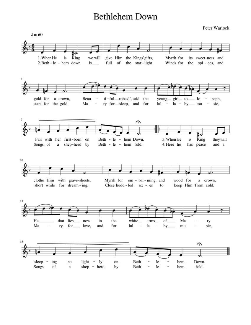 Bethlehem sopran Sheet Music for Piano (Solo) easy | MuseScore.com