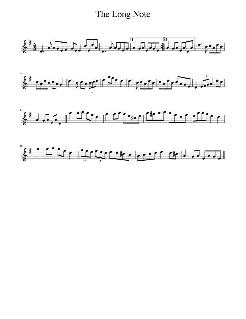 The Long Note Sheet Music for Piano (Solo) Easy | MuseScore.com