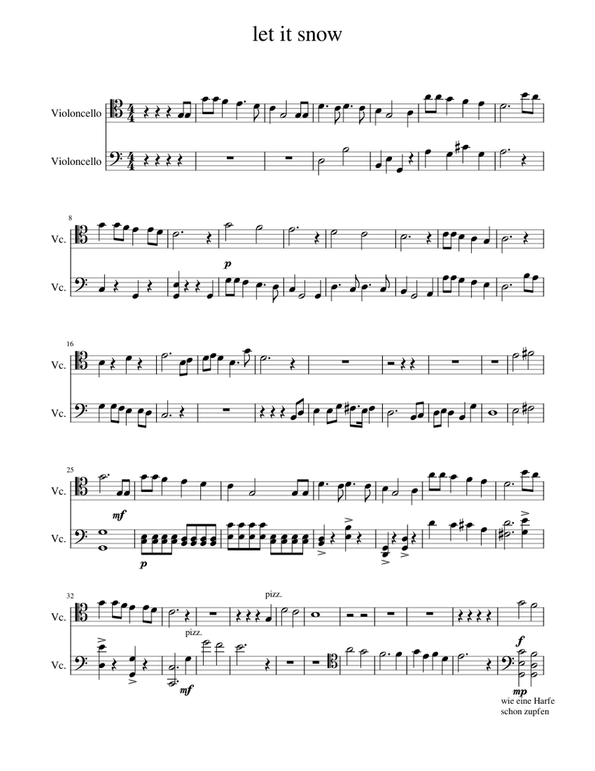 Let it snow – Frank Sinatra let it snow.hr Sheet music for Cello ...