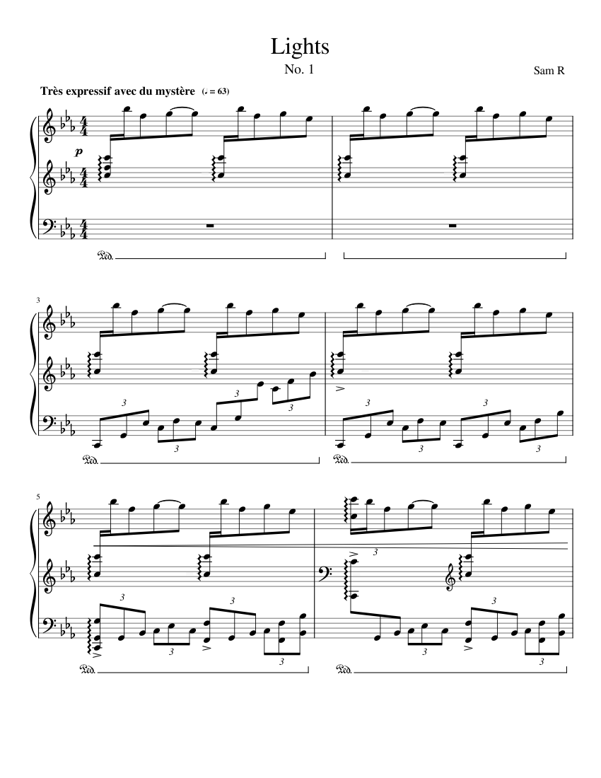 Lights Sheet music for Piano (Solo) Easy | Musescore.com