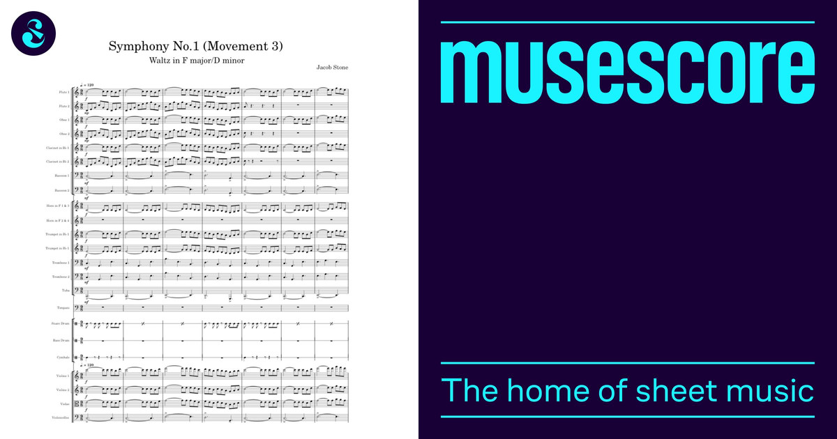 Symphony No.1 (Movement 3) Sheet Music for Trombone, Tuba, Flute, Oboe & more instruments (Mixed ...