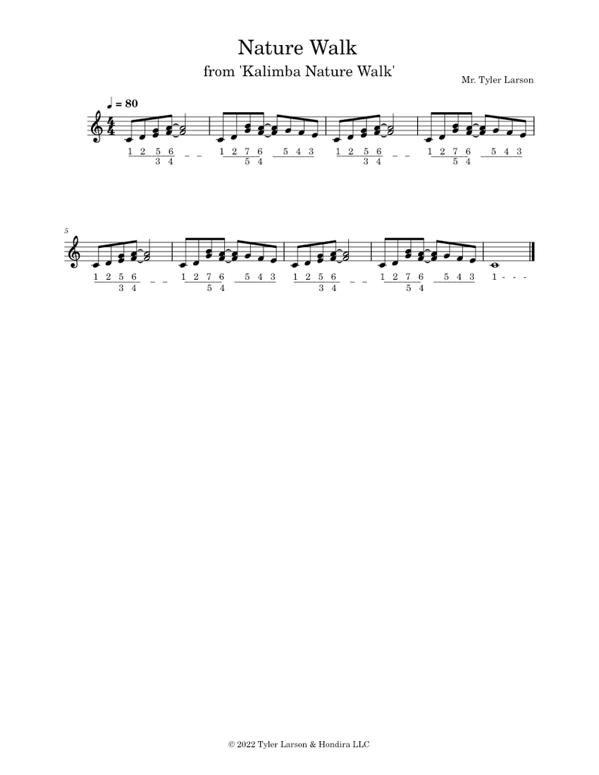 Nature Walk by Mr. Tyler Larson Sheet music for Kalimba (Solo ...