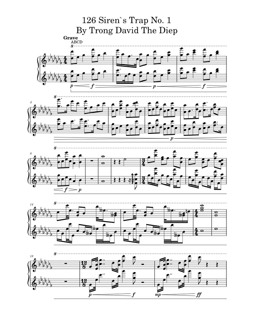( 126 ) Siren`s Trap No. 1 By Trong David The Diep Sheet music for ...