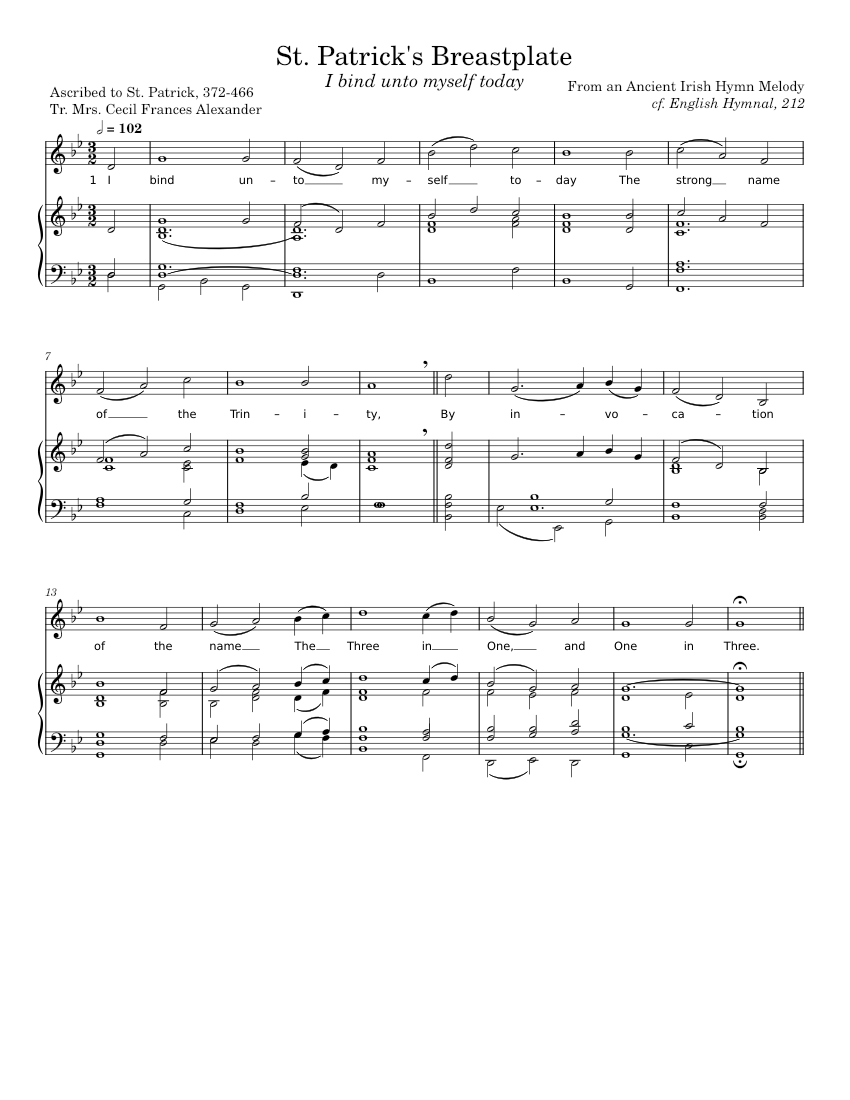 St Patrick's Breastplate – Misc tunes St Patrick's Breastplate – I bind ...
