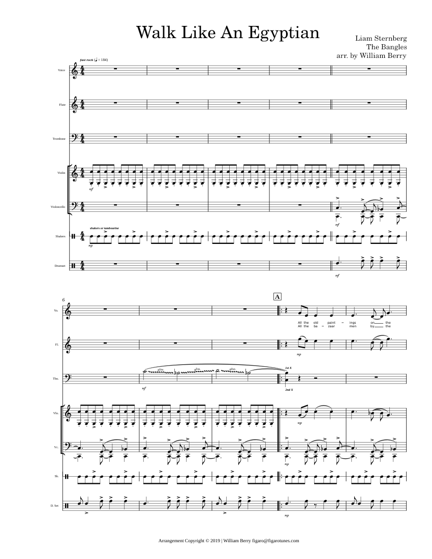 Walk Like An Egyptian - Liam Sternberg/arr. William Berry Sheet Music ...
