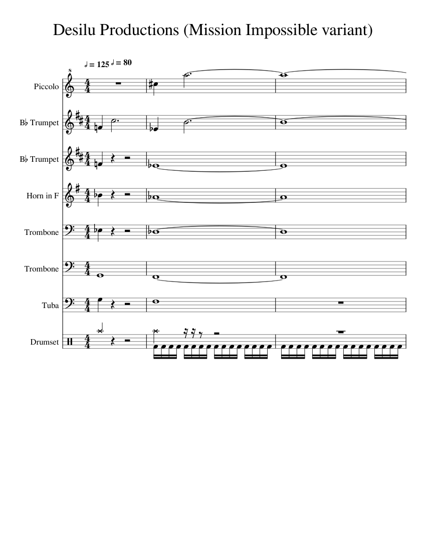 Desilu Productions (Mission Impossible variant) Sheet music for ...