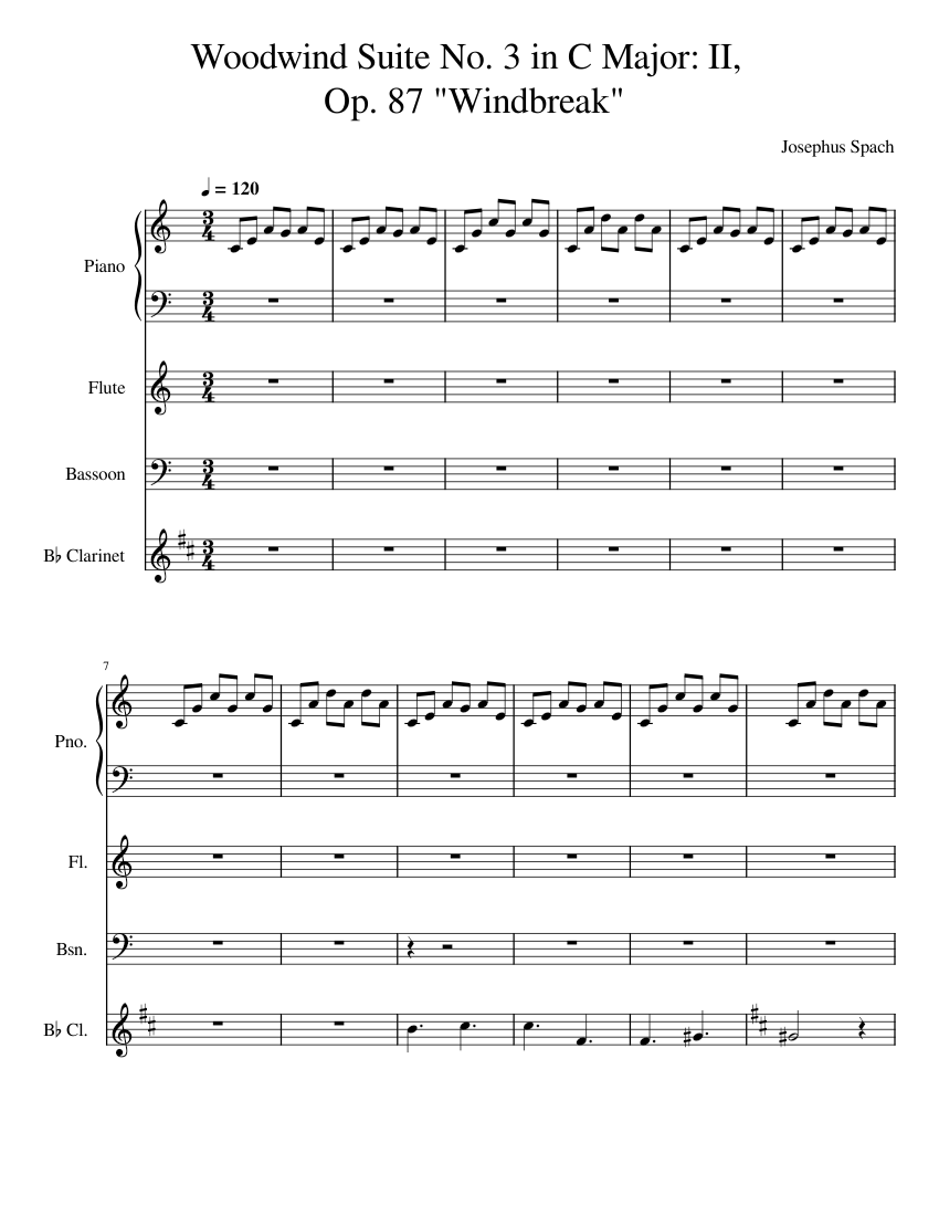 Woodwind Suite No. 3 in C Major: II, Op. 87 "Windbreak" Sheet music for ...