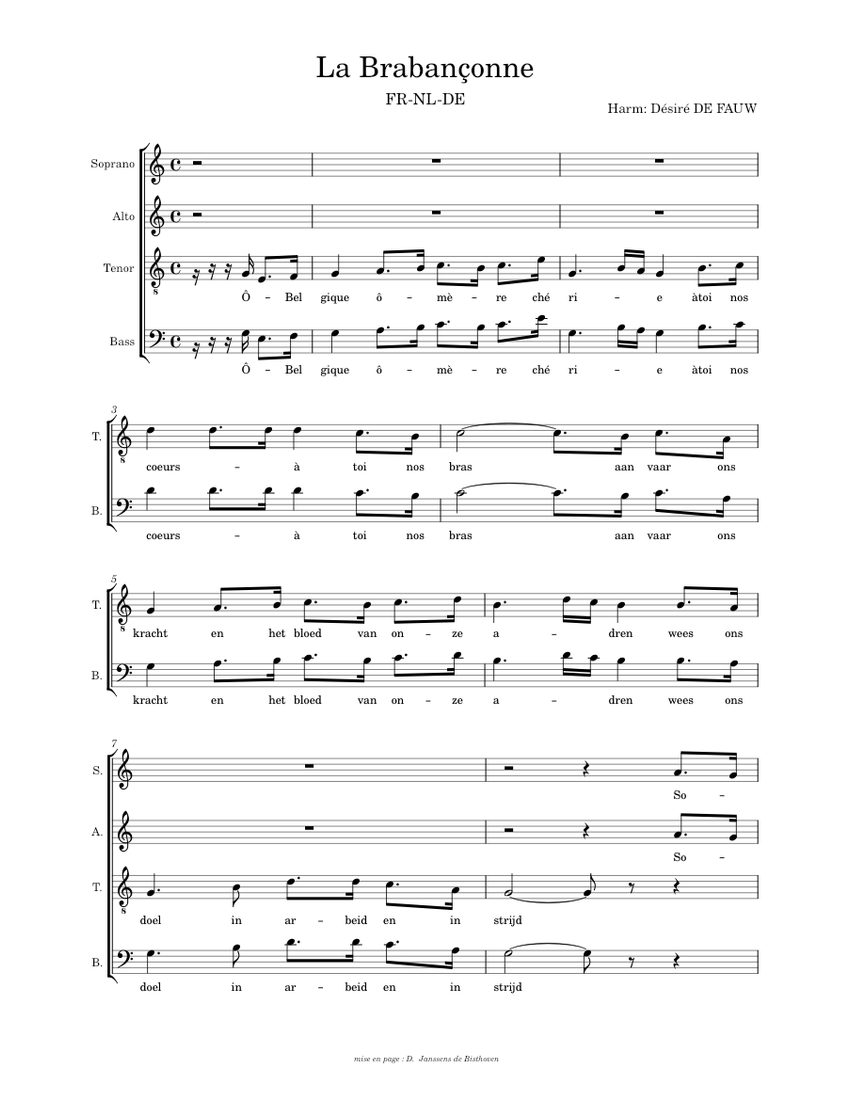 Belgian national anthem - la brabançonne – Misc Traditional Belgian ...