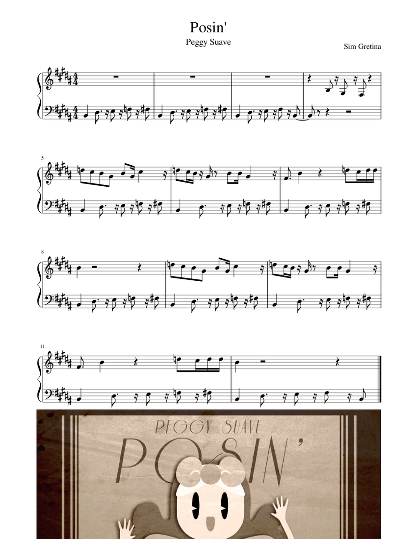 Posin' Sheet Music for Piano (Solo) easy | MuseScore.com