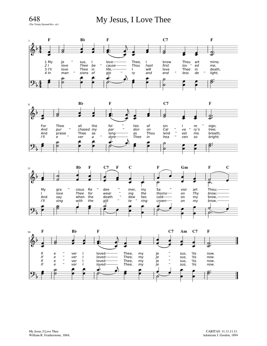 My Jesus, I Love Thee Sheet music for Piano (Piano Duo) | Musescore.com