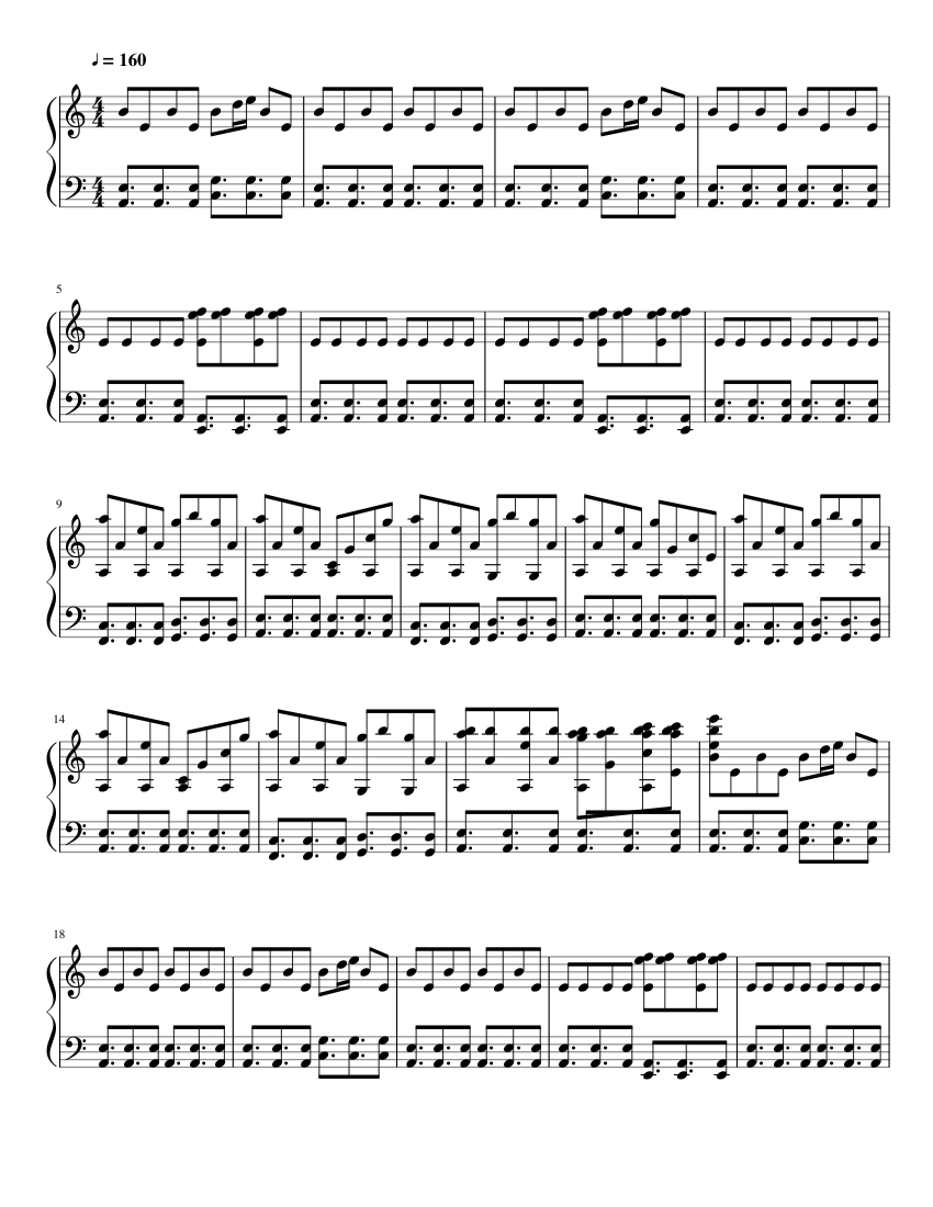 8-Bit Fighting Music Sheet music for Piano (Solo) | Musescore.com