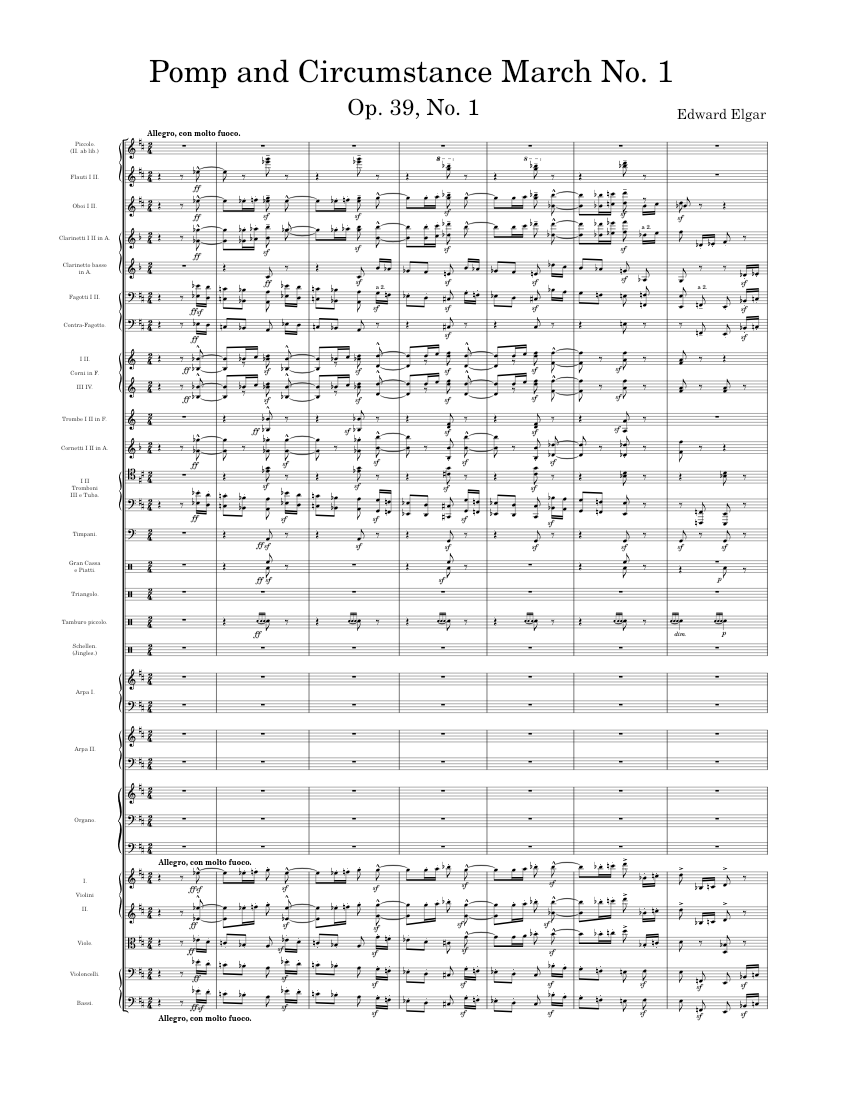 Pomp and Circumstance March No. 1 Sheet music for Trombone, Organ, Cornet, Tuba & more ...