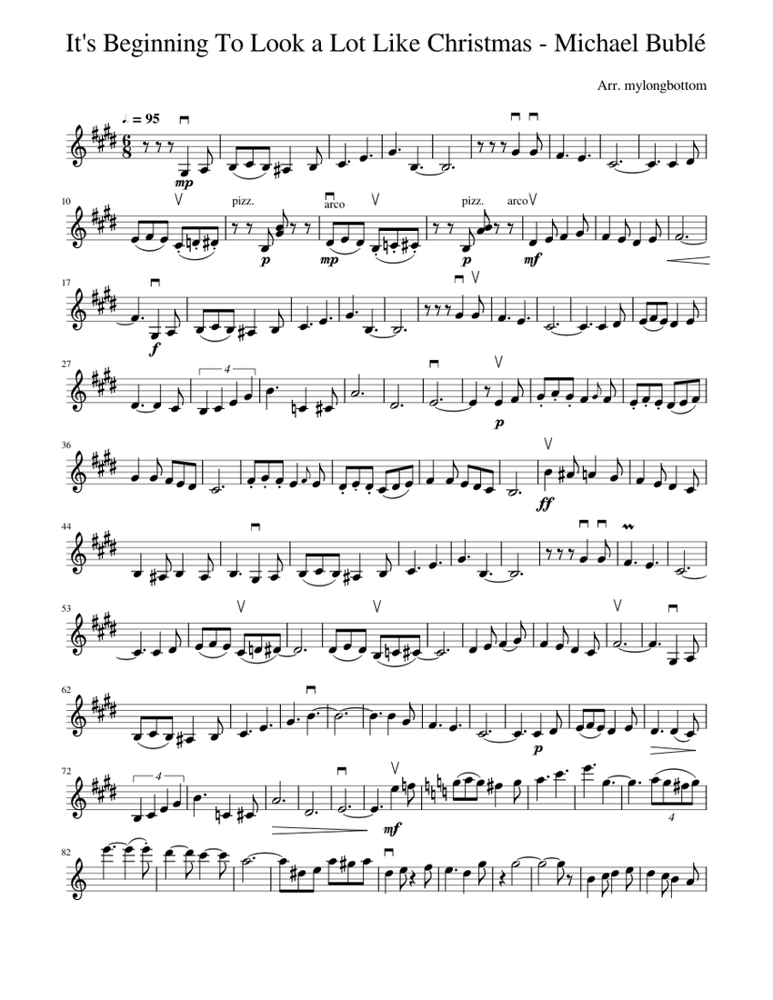 It's Beginning To Look a Lot Like Christmas - Michael Bublé Sheet music for Violin (Solo ...