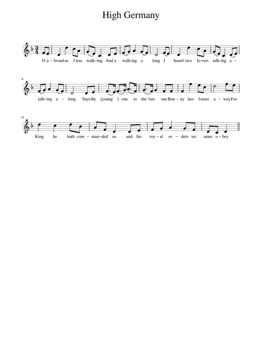 High Germany Sheet music for Piano (Solo) | Musescore.com