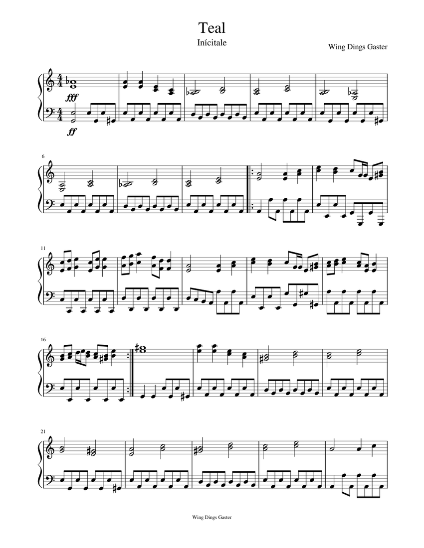 Teal - piano tutorial