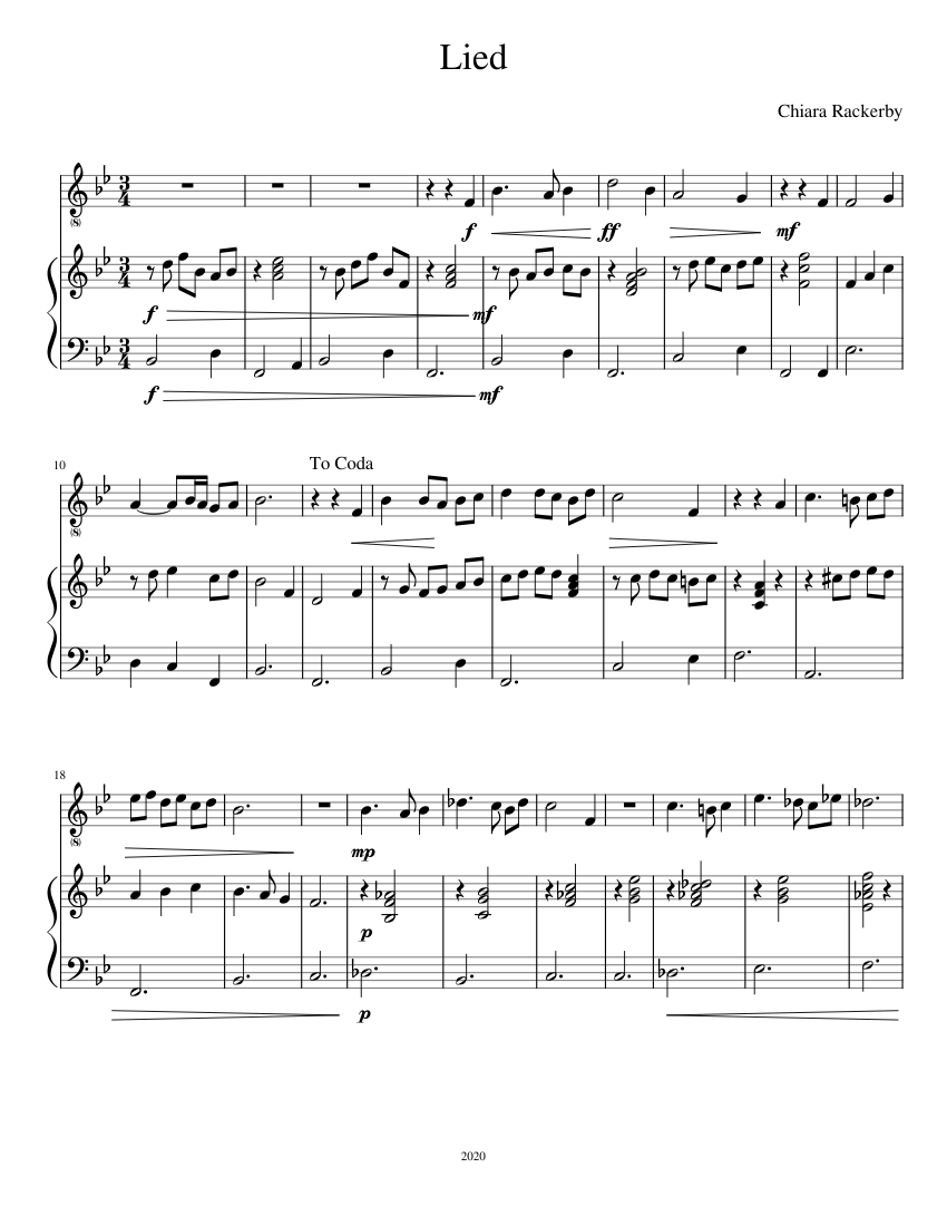 Lied Sheet music for Piano, Vocals (Piano-Voice) | Musescore.com