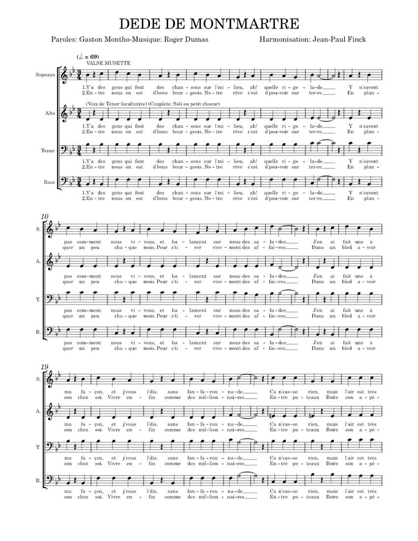 Dédé de Montmartre – Montho, Gaston and Dumas, Roger Dédé de Montmartre ...