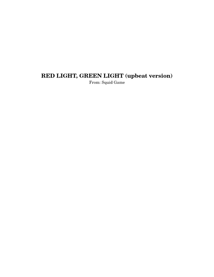 Squid Game - Red Light, Green Light (Upbeat Version) Sheet Music for ...