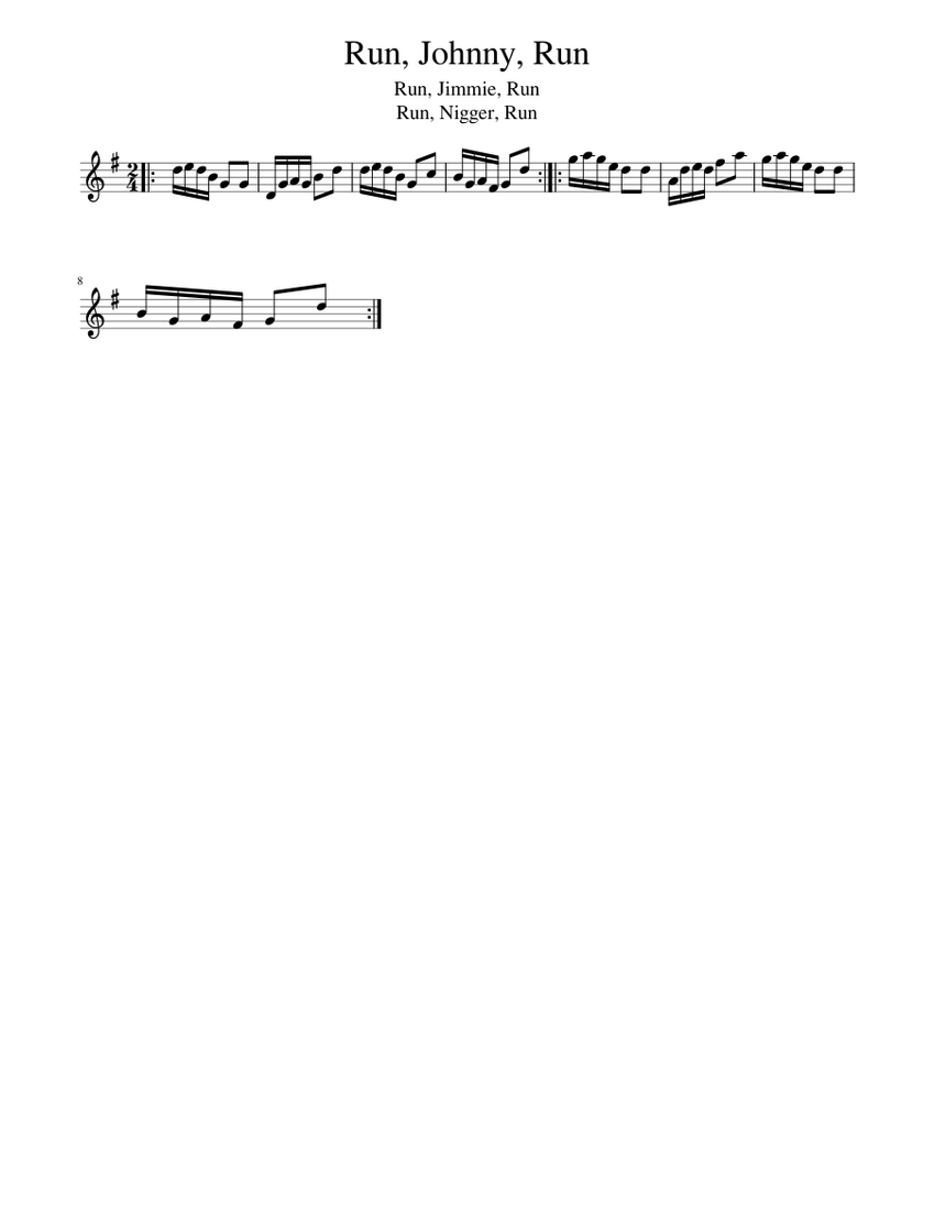 Run, Johnny, Run Sheet music for Piano (Solo) | Musescore.com