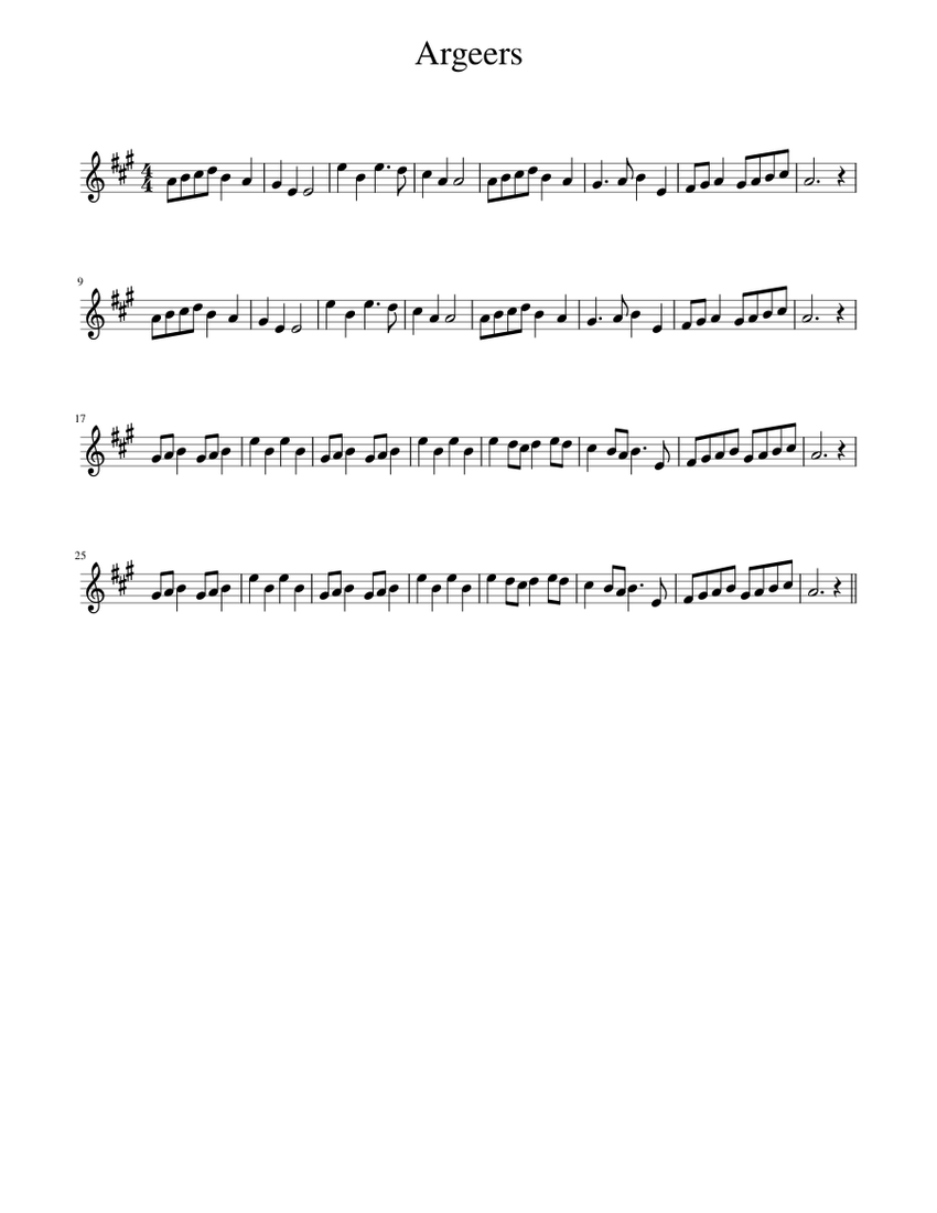 Argeers Sheet music for Piano (Solo) | Musescore.com