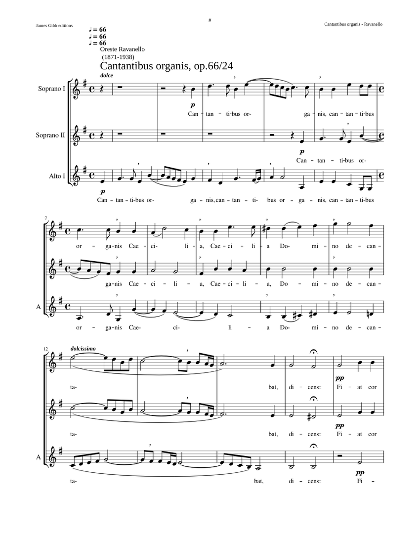 Cantantibus organis, op.66/24 - Oreste Ravanello Sheet music for ...