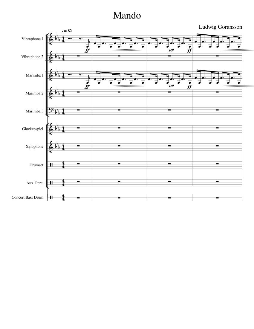 The Mandalorian Theme - Ludwig Goransson Sheet music for Vibraphone ...