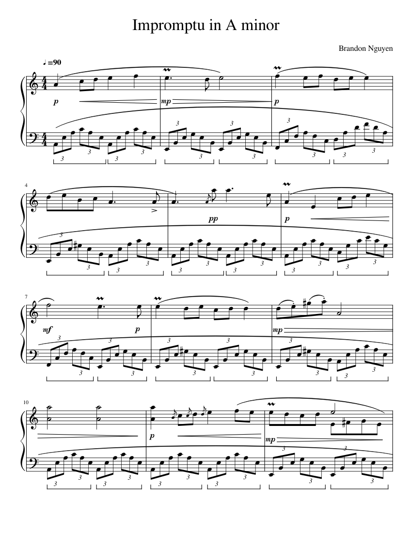 Impromptu in A minor - piano tutorial