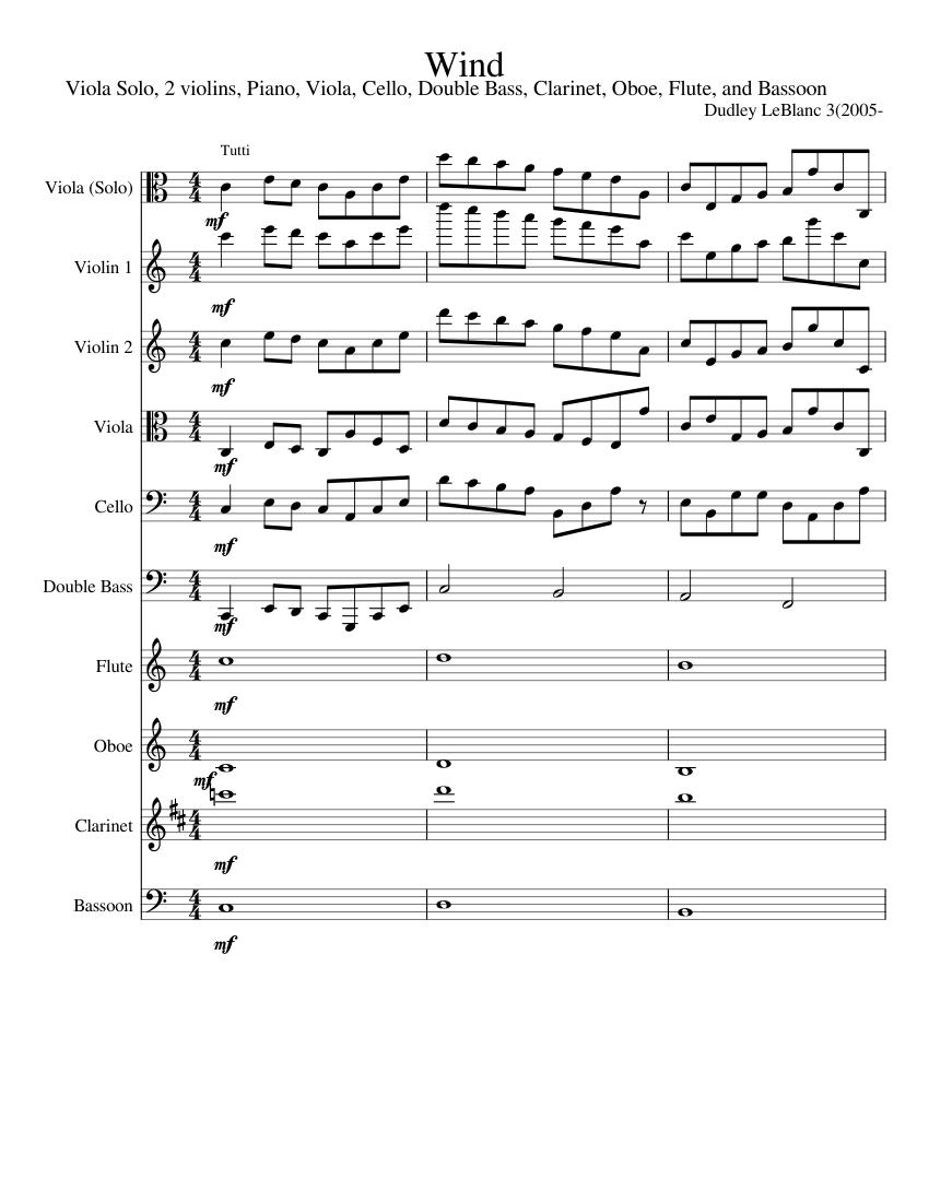 Wind Sheet music for Flute, Oboe, Bassoon, Violin & more instruments ...