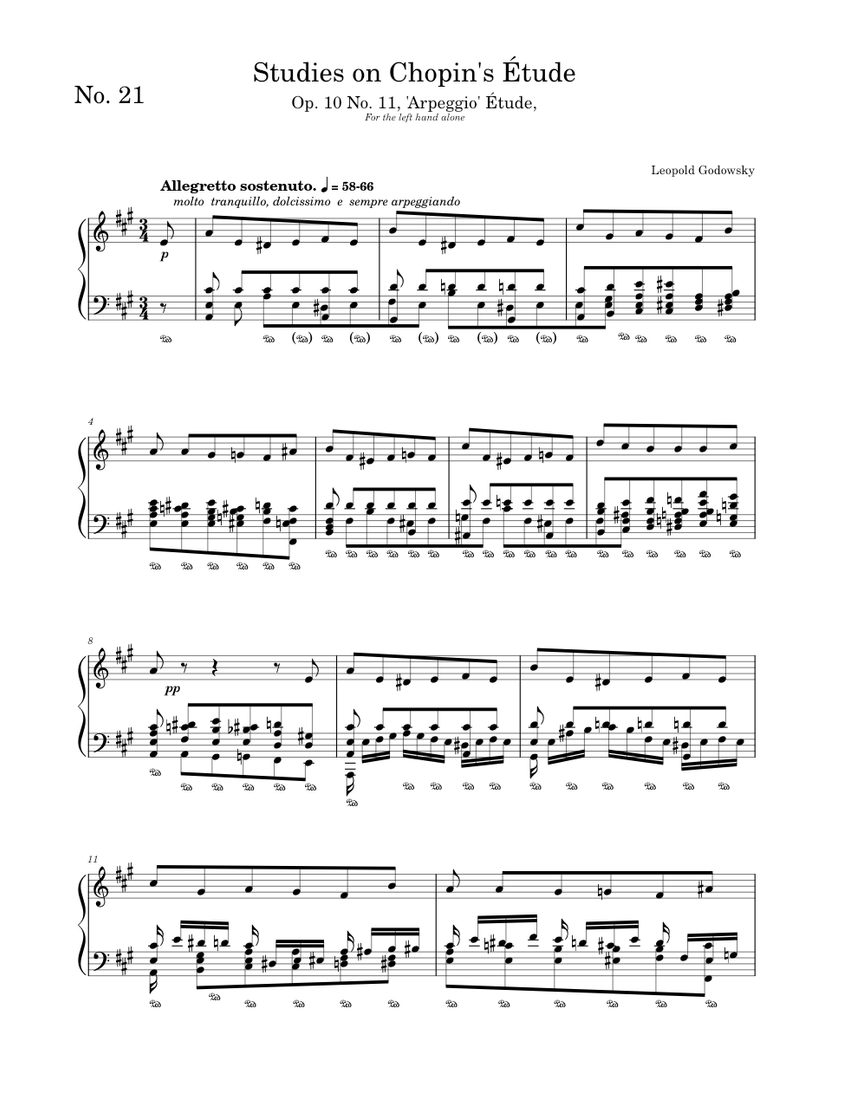 Study No. 21 on Chopin's Étude (Op. 10 No. 11) – Leopold Godowsky Sheet music for Piano (Solo ...