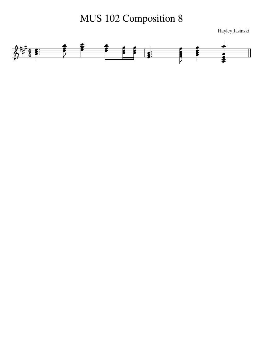 MUS 102 Composition 8 Sheet music for Piano (Solo) Easy | Musescore.com
