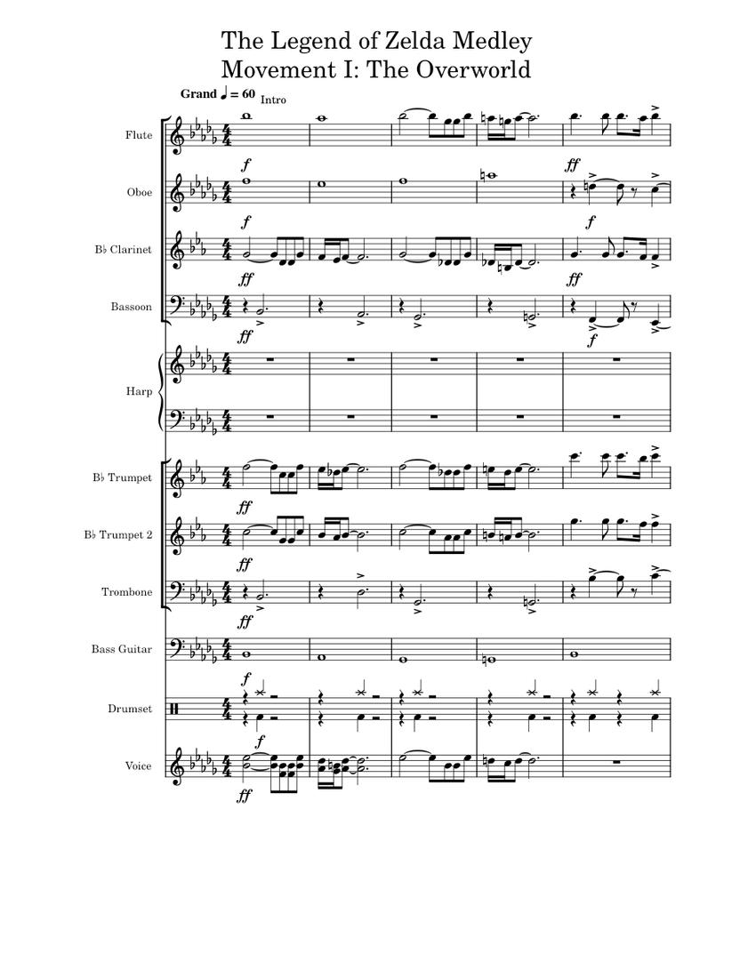 The Legend of Zelda Medley - MOVEMENT 1: The Overworld Sheet Music for ...