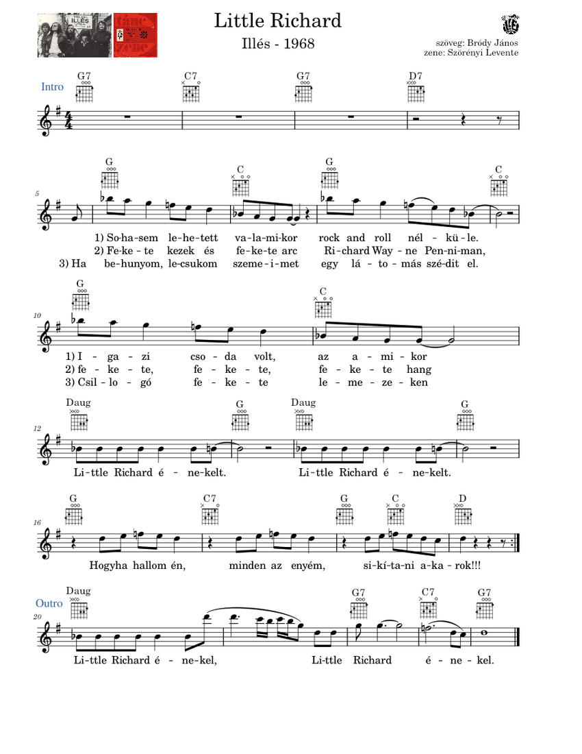 Little Richard – Illés Sheet music for Vocals (Solo) | Musescore.com