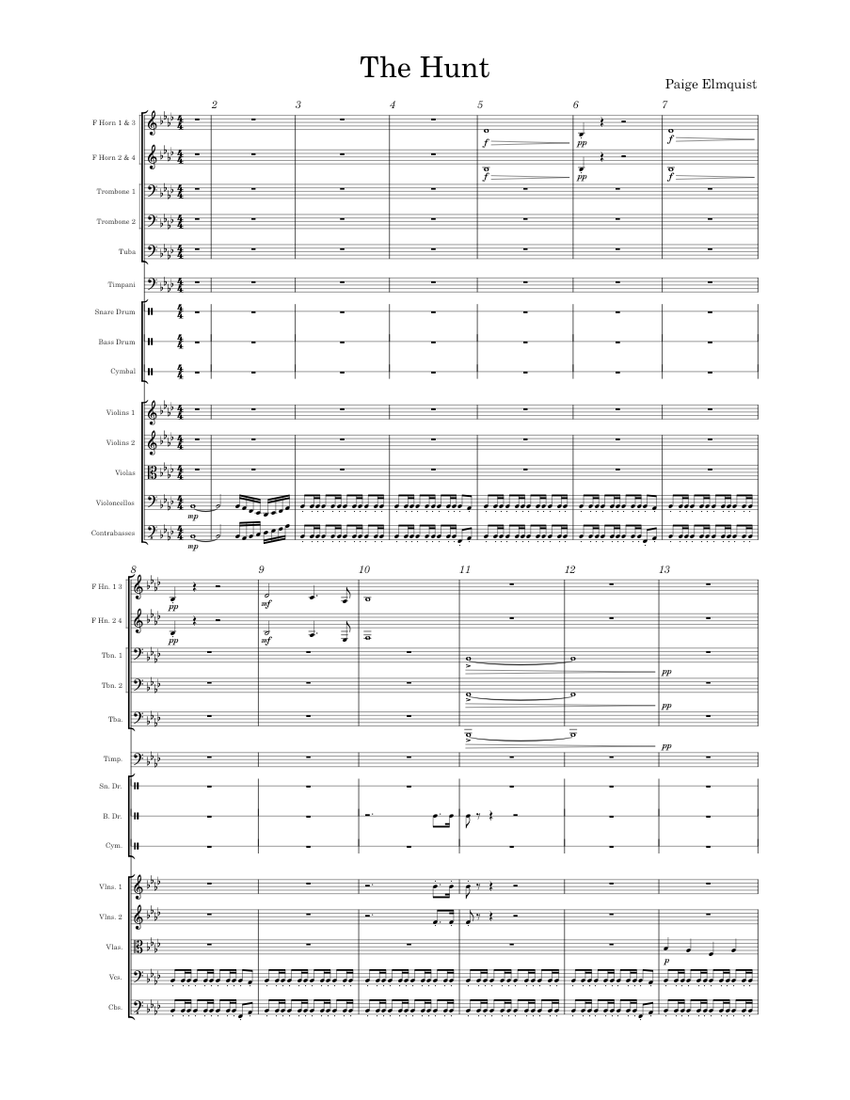 The Hunt Sheet music for Trombone, Tuba, French horn, Timpani & more ...