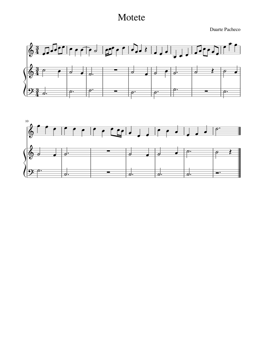 Motete Sheet music for Piano, Vocals (Piano-Voice) | Musescore.com